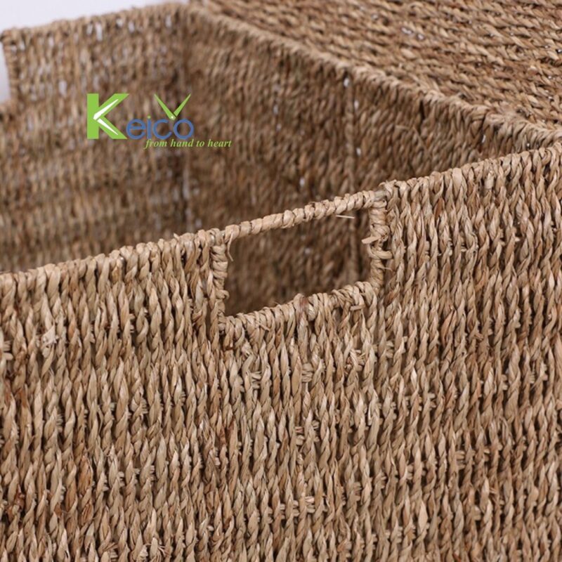 Rectangular Seagrass Storage Baskets with Lids K2392301 – Vietnam rattan and bamboo factory ...